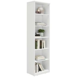 Xora Regal , Weiß , Holzwerkstoff , 5 Fächer , 55x194x36 cm , Typenauswahl, Beimöbel erhältlich , Wohnzimmer, Regale, Bücherregale