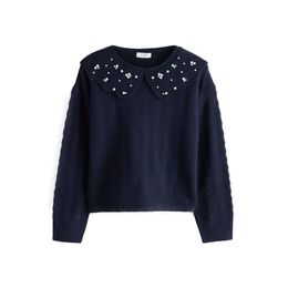 next Pullover M&auml;dchen Gr&ouml;&szlig;e 146 navy / perlwei&szlig;