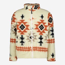 Brooklyn Supply Co. Cremefarbene Fleecejacke mit geometrischem Muster