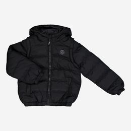 Schwarze Pufferjacke mit abnehmbaren Ärmeln