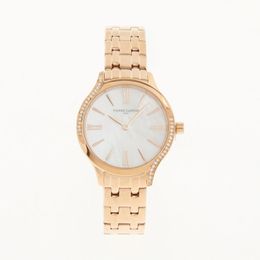 Pierre Cardin Roségoldfarbene Armbanduhr mit Ziersteinen