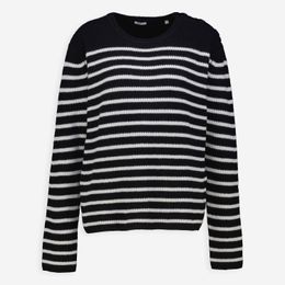 Aspesi Schwarz-wei&szlig;er gestreifter Pullover aus Wolle