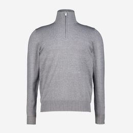 Hellgrauer Pullover mit Melangemuster