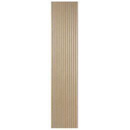 Akustikpaneel 'Quanti' Eiche Vlies grau 2440 x 520 x 18 mm
