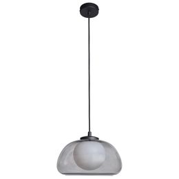 toom Pendelleuchte 'Gita' Glas grau Ø 24,5 cm