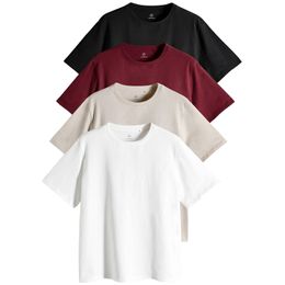 The Set T-Shirt Damen Gr&ouml;&szlig;e XS beige / kirschrot / schwarz / wei&szlig;