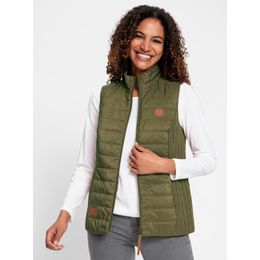 WITT Damen Steppweste mit leichter Wattierung, oliv, Größe 38