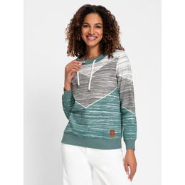 WITT Damen Sweatshirt mit variierbarem Rundhals-Ausschnitt, jade-ecru, Gr&ouml;&szlig;e 40