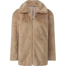 WITT Damen Fellimitatjacke mit Umlegekragen, beige, Gr&ouml;&szlig;e 52