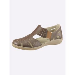 airsoft comfort+ Damen Slipper mit Blumen-Lochmuster, bronzefarben, Größe 39