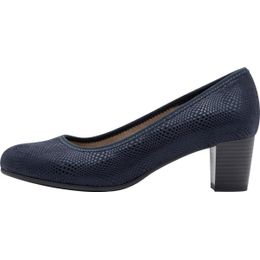 Jana Damen Pumps mit Reptil-Pr&auml;gung, nachtblau, Gr&ouml;&szlig;e 39