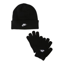 Nike Sportswear Set: M&uuml;tze und Handschuhe 'Club' M&auml;dchen Gr&ouml;&szlig;e XXXS schwarz / wei&szlig;