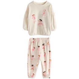 next Pyjama M&auml;dchen Gr&ouml;&szlig;e 104 dunkelbraun / rosa / wei&szlig;
