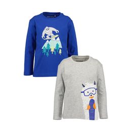 Blue Seven Shirt Jungen Gr&ouml;&szlig;e 116 royalblau / hellgrau / mint / dunkelorange