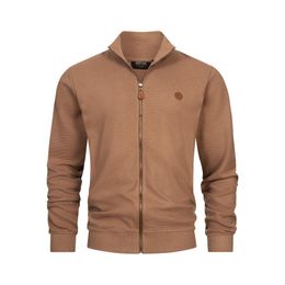 INDICODE Jeans Zip-Up Hoodie 'Guadalupe' male Brown size XXL