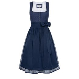 Trachtenhof N&uuml;bler Dirndl 'Midi Dirndl Lorena' Damen Gr&ouml;&szlig;e 44 blau