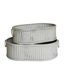 Chic Antique Kasten mit Rillen und Griffen im Set skandinavische Deko Online Shop