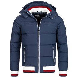 INDICODE JEANS Winterjacke 'Marlon' Herren Gr&ouml;&szlig;e M navy / feuerrot / naturwei&szlig;