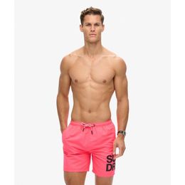 Superdry Herren 17-Zoll Sportswear Badeshorts aus Recyceltem Material mit Logo Pink - Gr&ouml;&szlig;e: Xxl 1062016500186MBC005