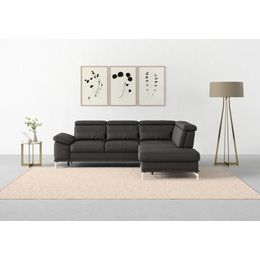 Sit & More Ecksofa SIT & MORE "Cabrio L-Form, B: 274 cm, mit Sitztiefen-, Arm- & Kopfteilverstellung", braun (mokka), B:274cm H:87cm T:230cm, Sofas, Ecksofa, 3 Nierenkissen, Federkern, optional Bettfunktion und Stauraum