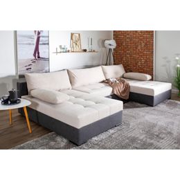 Wohnlandschaft Collection AB "Josy U-Form, B: 307 cm", grau (anthrazit, grau), B:307cm H:41cm T:161cm, 100%Polyester, Sofas, Wohnlandschaft, mit Bettfunktion & Bettkasten, Federkern