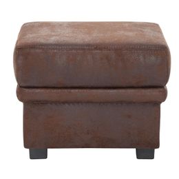 Hocker Home Affaire "Savona, B: 58 cm", braun (schoko), B:58cm H:45cm T:58cm, Microfaser in Antiklederoptik, Hocker, Polsterhocker, individuell zu kombinieren