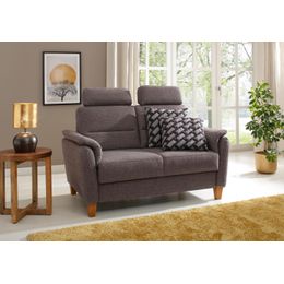 2-Sitzer Home Affaire "Palmera, B: 149 cm", braun, B:149cm H:89cm T:89cm, 100% Polyester;Struktur (100% Polyester);Luxus-Microfaser in Lederoptik (100% Polyester), Sofas, mit Federkern