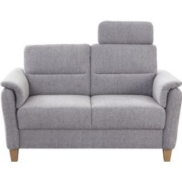 2-Sitzer Home Affaire "Palmera, B: 149 cm", silber, B:149cm H:89cm T:89cm, 100% Polyester;Struktur (100% Polyester);Luxus-Microfaser in Lederoptik (100% Polyester), Sofas, mit Federkern