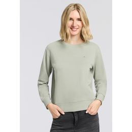 Sweatshirt Gant "SHIELD C-NECK SWEAT", Damen, Gr. L, faded sage, Sweatware, Obermaterial: 87% Baumwolle, 13% Polyester, Rundhals, Rippbündchen, Sweatshirts, Grafische Gant-Stickerei auf der Brust