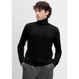 Strickpullover Cinque "CIZINO", Herren, Gr. S, schwarz, Strick, Obermaterial: 80% Baumwolle, 16% Polyamid, 4% Elasthan, unifarben, regular fit normal, hoch geschlossener Ausschnitt, eingesetzt Bündchen, Pullover, regular fit, Rollkragen