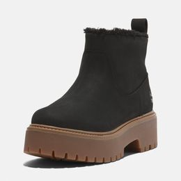 Chelseaboots Timberland "STONE STREETMID WARM LINED BOOT", Damen, Gr. 39,5, schwarz (schwarz nubuck), Leder, Sportlich, Schuhe, Winterstiefel,Winterschuhe,gefüttert
