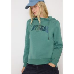 Hoodie Cecil, Damen, Gr. L (42), jewel grün, Sweatware, Obermaterial: 65% Baumwolle, 35% Polyester. Futter: 100% Baumwolle, bestickt, regular fit normal, ohne Ausschnitt, Rippbündchen, Sweatshirts, mit Letter-Stickerei