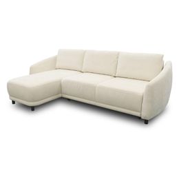 Tchibo - Domo Ecksofa Longchair - 249x158x87cm - creme - Polyester / Holz / Eichenholz