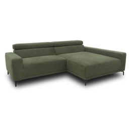 DOMO collection Sofa - 248x172x90cm - dunkelgrün - Polyester / Nylon / Holz