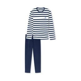 Schiesser Pyjama-Set - Herren - Gr. XL - weiß/gestreift