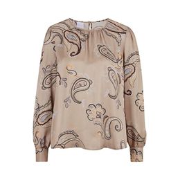 Madeleine Mode MADELEINE Bluse Damen Größe XL beige / hellblau / schwarz