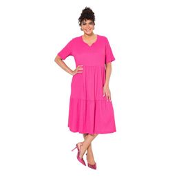 Ulla Popken Kleid Damen Gr&ouml;&szlig;e 62/64 pink Winterkleid