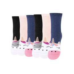 Cotton Prime Socken 'Einhorn' M&auml;dchen Gr&ouml;&szlig;e 27/30 navy / rosa / schwarz / wei&szlig;