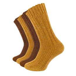 Cotton Prime Socken Damen Gr&ouml;&szlig;e 43/46 dunkelbraun / goldgelb