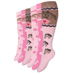 Cotton Prime Socken M&auml;dchen Gr&ouml;&szlig;e 23/26 hellbraun / pink / rosa / schwarz