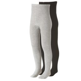 Cotton Prime Strumpfhose M&auml;dchen Gr&ouml;&szlig;e 122/128 hellgrau / schwarz