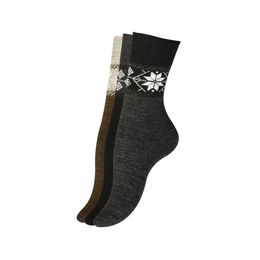 Cotton Prime Socken Damen Gr&ouml;&szlig;e 39/42 braun / graumeliert / schwarz / wei&szlig;
