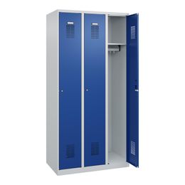 C+P Spind Basis PLUS, 3 Abteile, 1850x900x500mm, 7035/5010 ; C + P Möbelsysteme (088055-30|S10003)