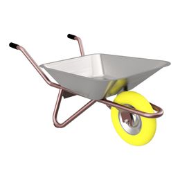 Schake Schubkarre Typ Geselle, Flacgmulde, PU-Rad (52100FP)