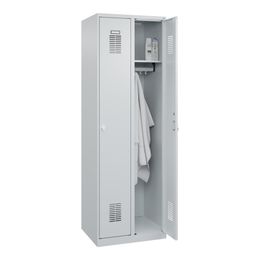 C+P Spind Basis PLUS, 2 Abteile, 1850x600x500mm, 7035/7035 ; C + P Möbelsysteme (088055-20|S10002)