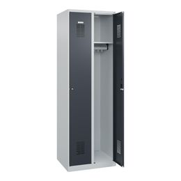C+P Spind Basis PLUS, 2 Abteile, 1850x600x500mm, 7035/7016 ; C + P Möbelsysteme (088055-20|S10004)