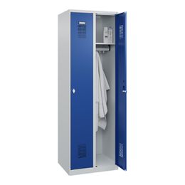 C+P Spind Basis PLUS, 2 Abteile, 1850x600x500mm, 7035/5010 ; C + P Möbelsysteme (088055-20|S10000)