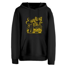 Cotton Prime Sweatshirt 'Surf Time - Urlaub & Meer' Herren Gr&ouml;&szlig;e XXXL senf / schwarz