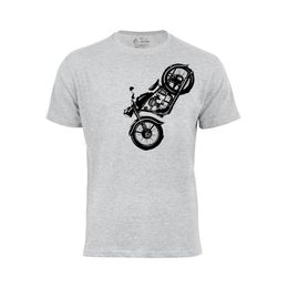 Cotton Prime T-Shirt 'Vintage Motorcycle' Herren Gr&ouml;&szlig;e L grau / schwarz