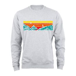 Cotton Prime Sweatshirt 'Let's Hiking' Herren Gr&ouml;&szlig;e XL t&uuml;rkis / gelb / grau / orange